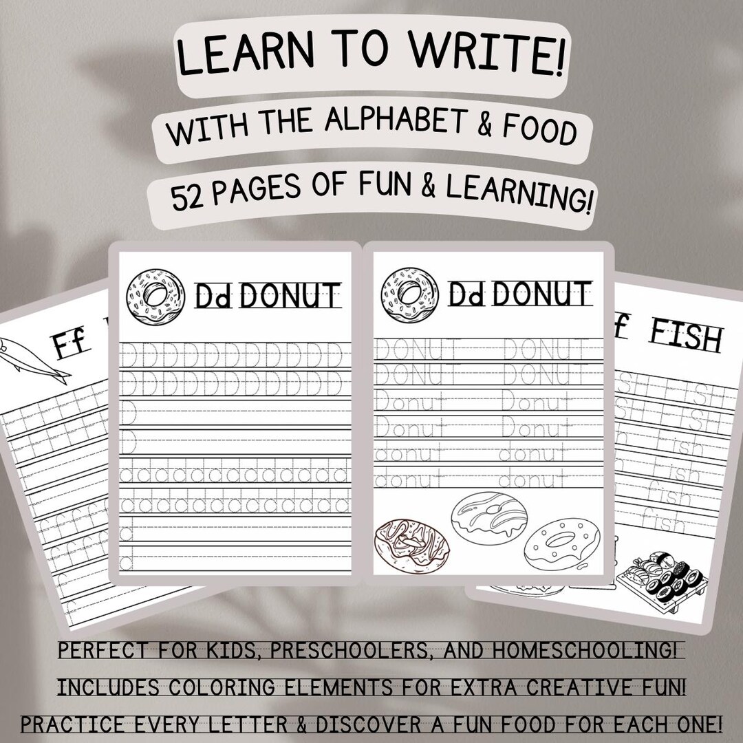 Printable Handwriting Worksheet – 52 Pages of Letter and Word Tracing ...