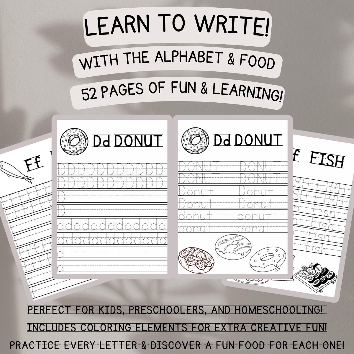 Printable Handwriting Worksheet – 52 Pages of Letter and Word Tracing ...