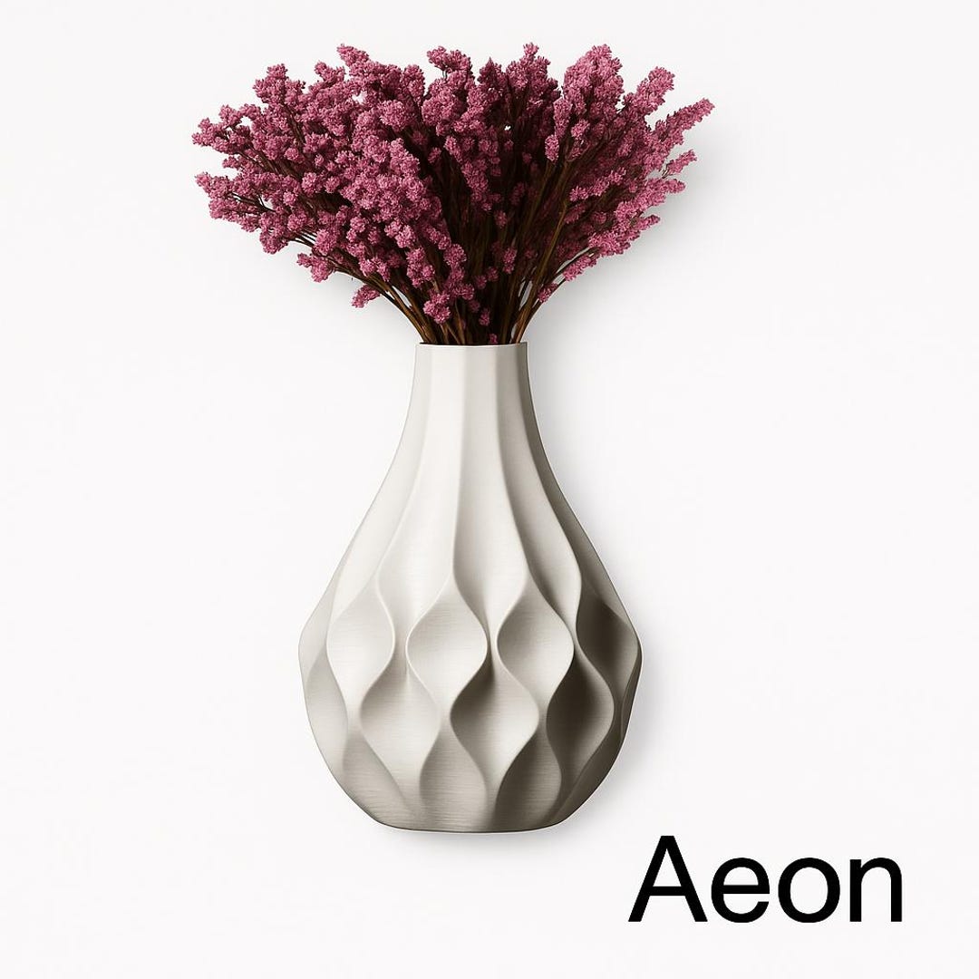 Aeon Vase – 3D Printed Modern Minimalist Decor | Matte White | 18 Cm ...