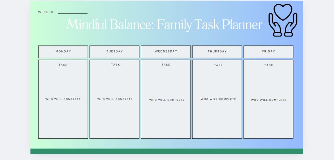 Mindful Balance Family Task Planner | Mental Load Organizer | Invisible ...