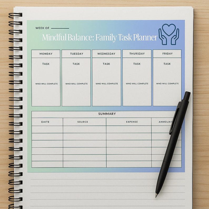 Mindful Balance Family Task Planner | Mental Load Organizer | Invisible ...