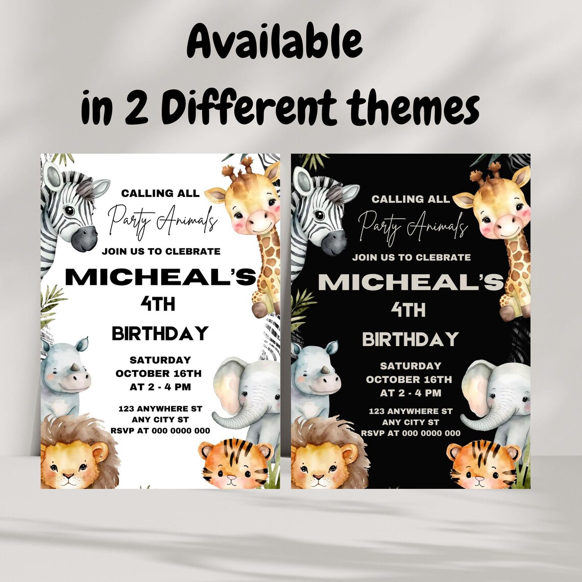 Editable Safari Birthday Invitation Template / Safari Birthday ...