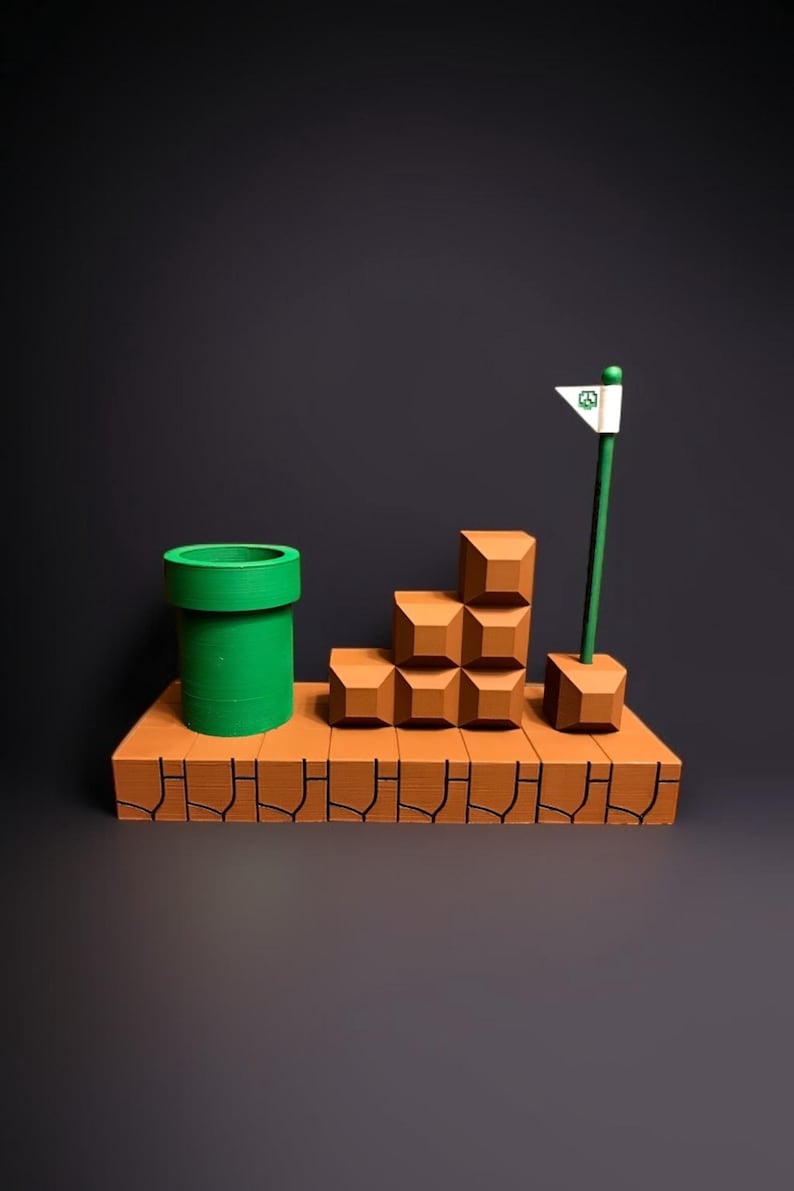 Super Mario Pen Holder: Gamer Desk Organizer, Geeky Stationery - Etsy