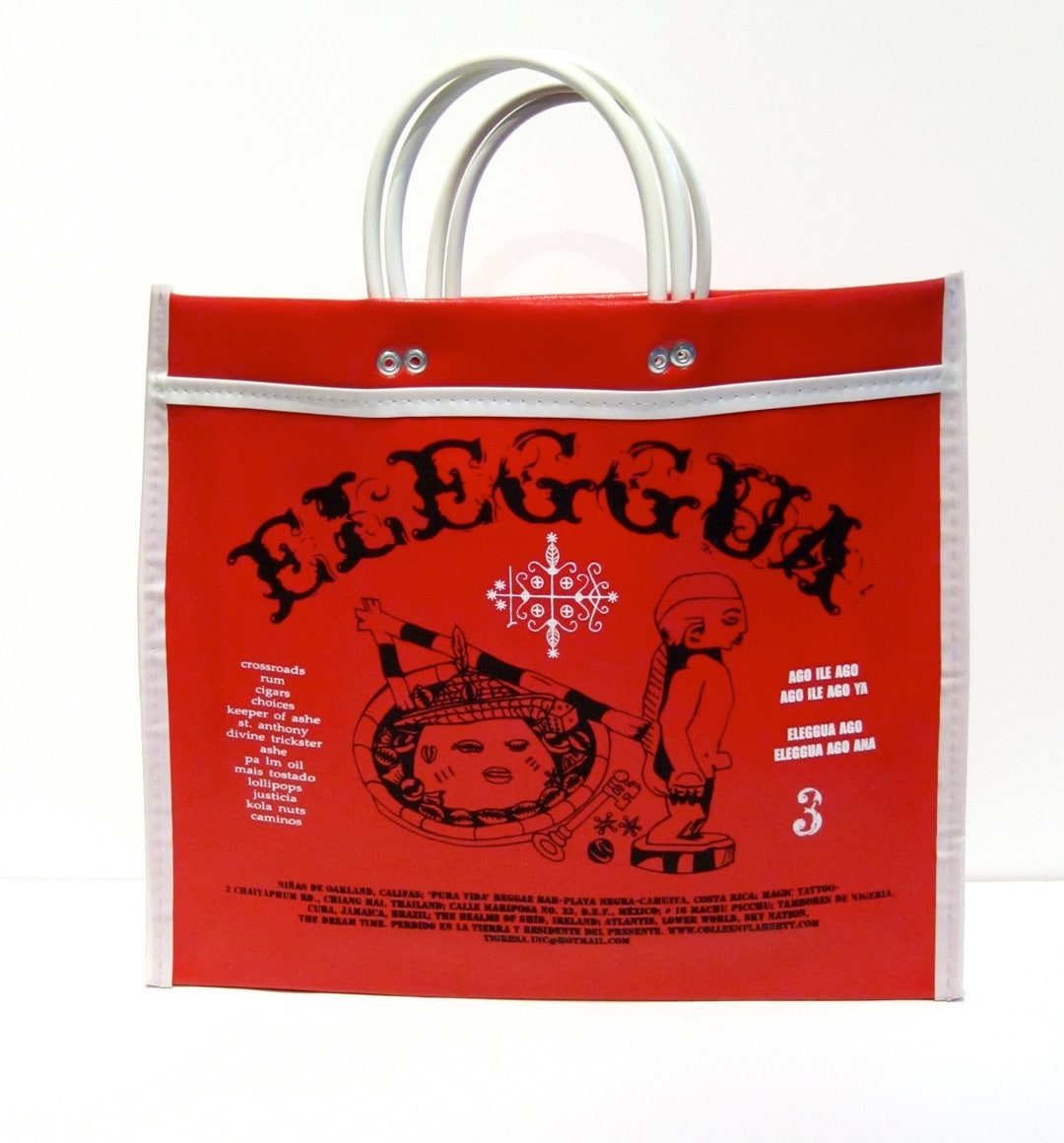 Orisha Eleggua Bag Vinyl Silkscreened Market Bag in Red - Etsy