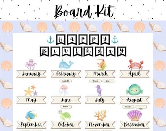 Ocean Birthday Chart, Classroom Birthday Board, Printable Birthday ...