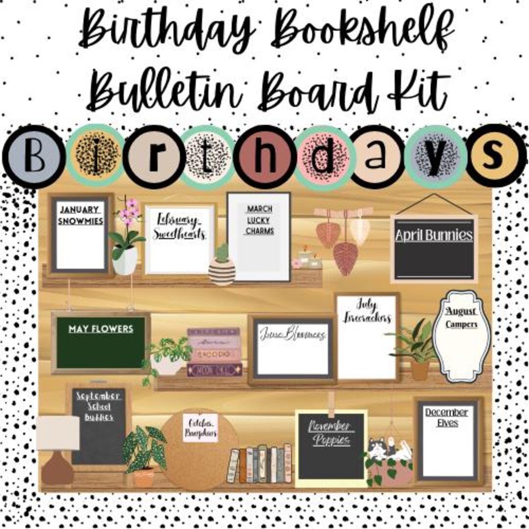 Bookshelf Birthday Bulletin Board - Etsy