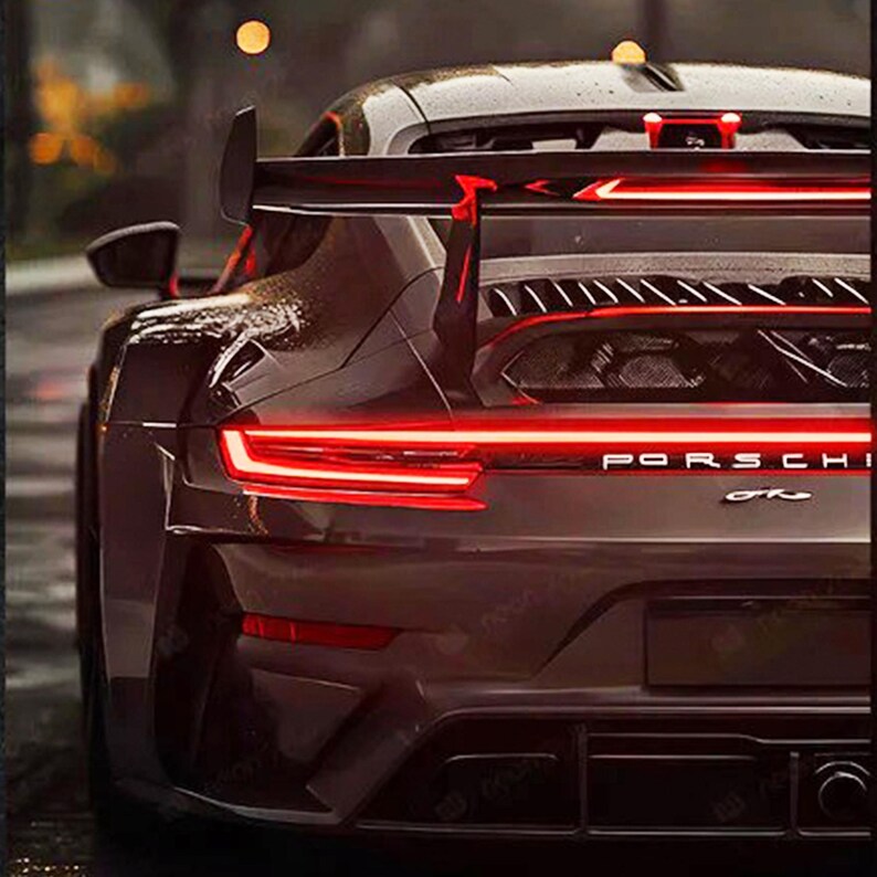 GT3 RS LED Neon Frame Poster Car Wall Art Décor Neon Sign Poster Gift ...