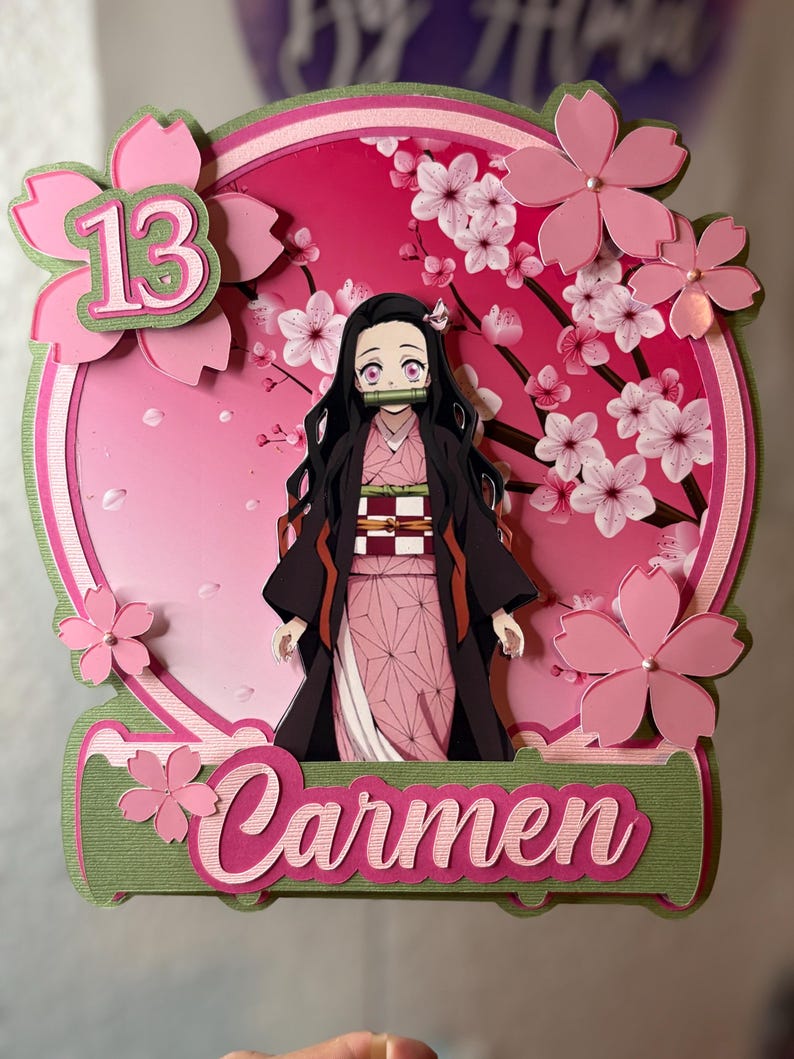Nezuko Anime Inspired Cake Topper, Deamon Slayer - Etsy