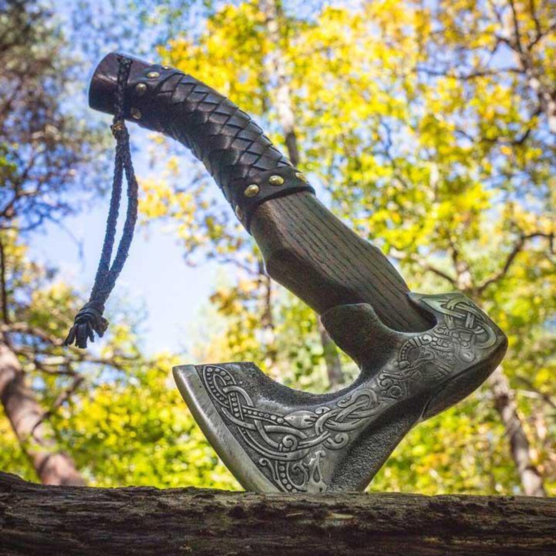 Viking Axe of Ragnar Hand Forged Damascus Steel Handmade Personalized ...