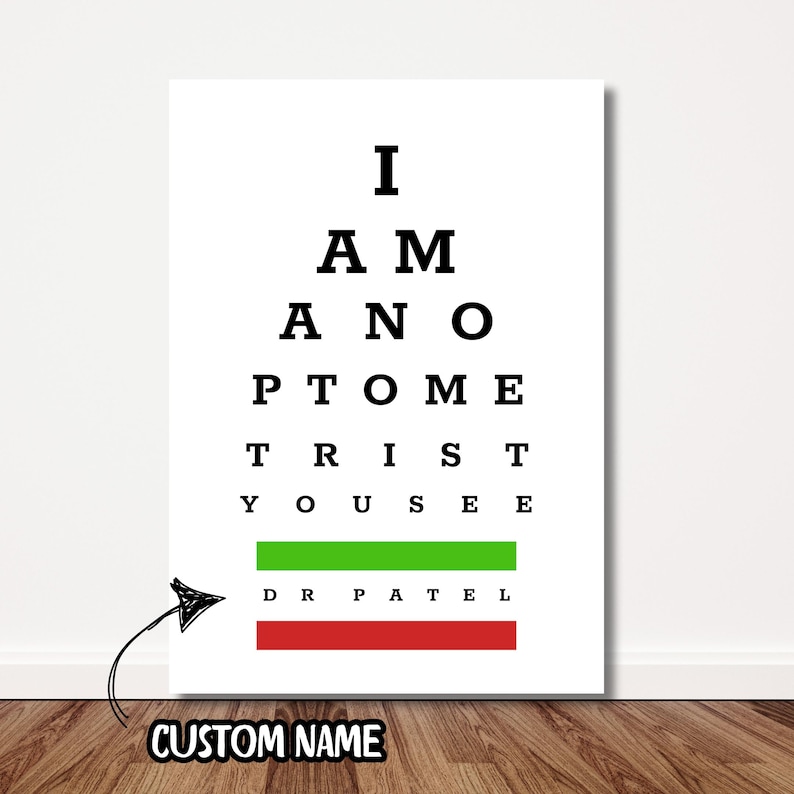 Personalised Snellen Eye Chart Poster | Optometrist | Ophthalmologist ...