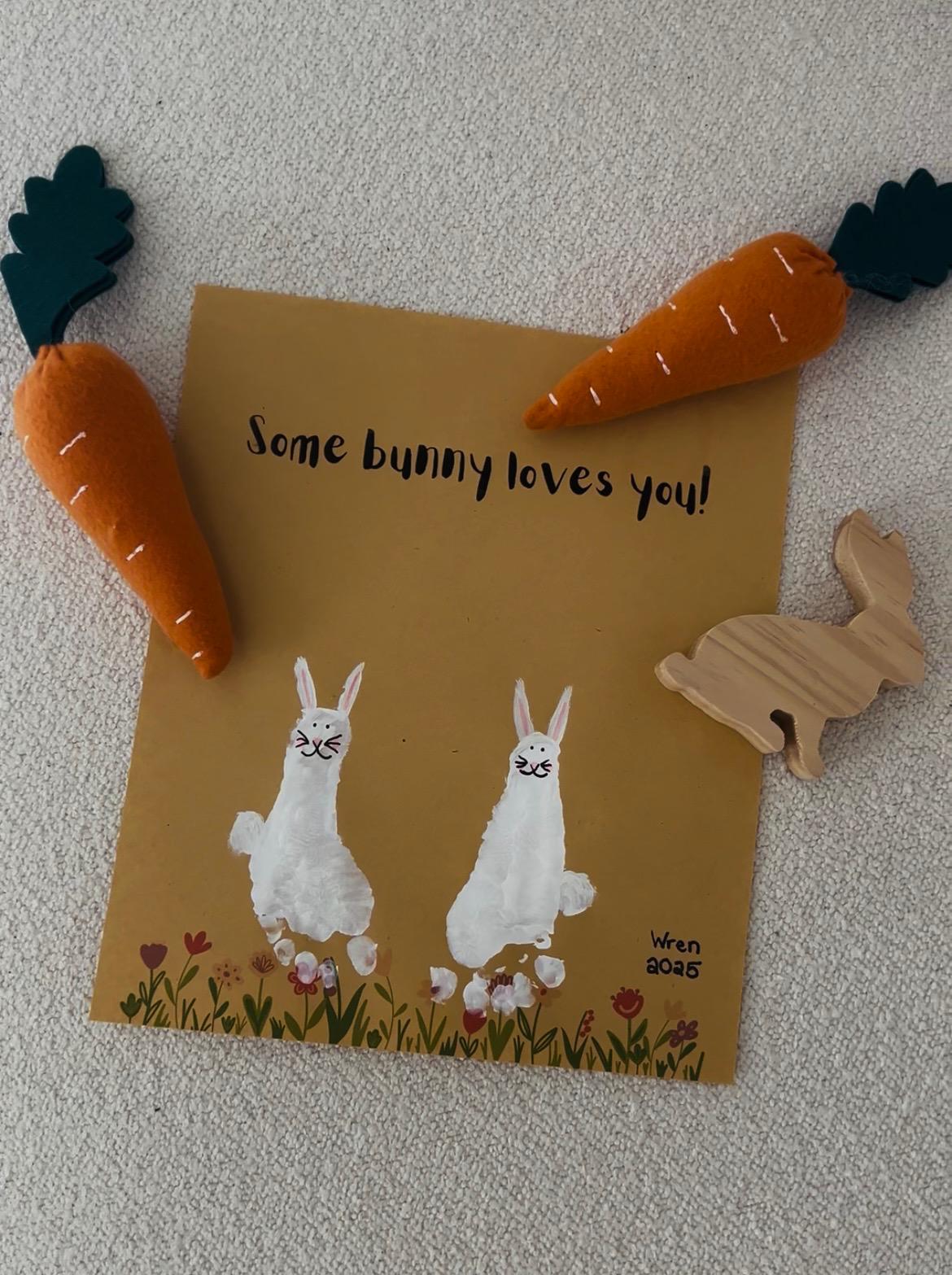 Easter Bunny Handprint Craft Printable | Some Bunny Loves You | Kids ...