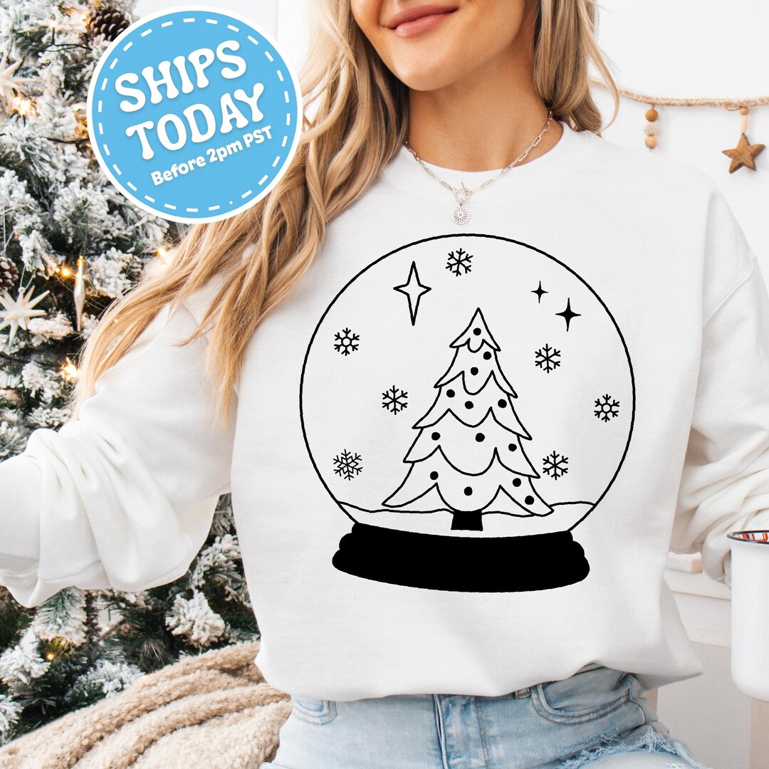 Snow Globe Christmas Tree Sweatshirt, Winter Wonderland Shirt, Holiday ...