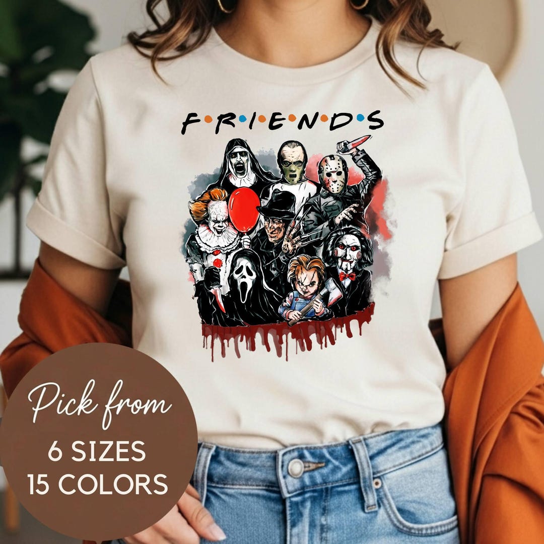 Horror Friends Shirt, Scary Movie Characters Tee, Halloween Costume ...