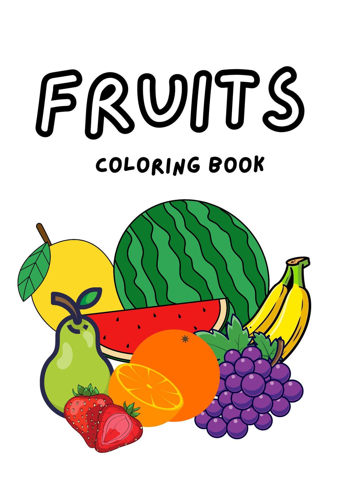Fruits Coloring Book - Etsy