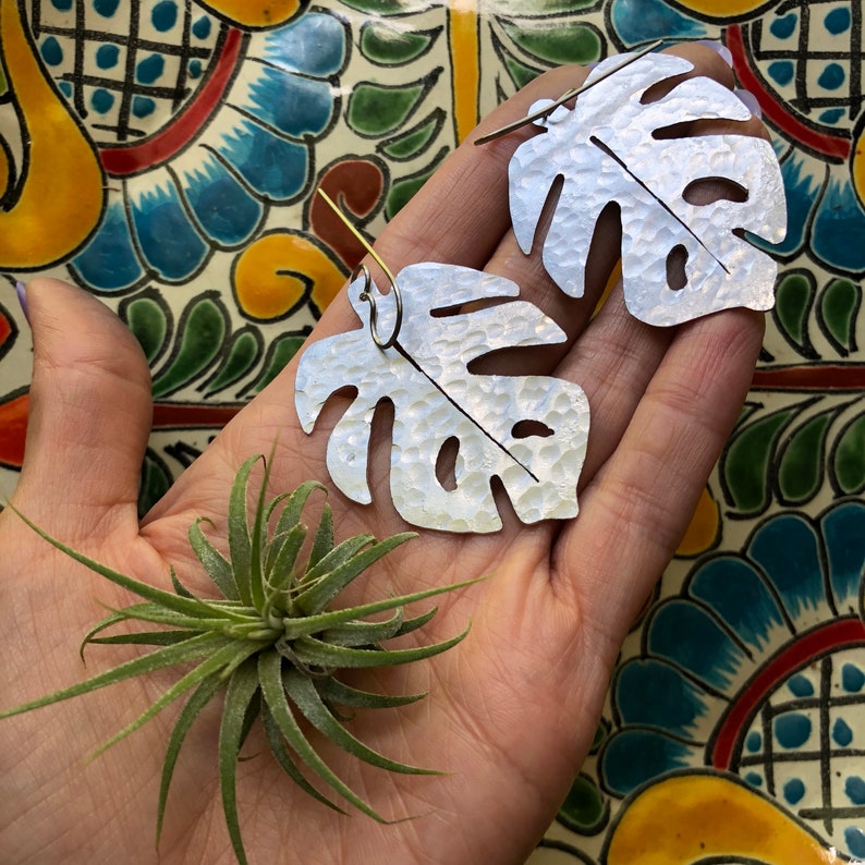 Monstera Leaf Earrings Tropical Leaf Earrings Philodendron - Etsy
