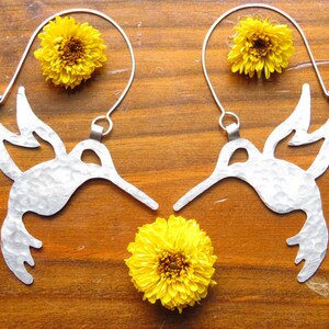 Hummingbird Earrings, Hummingbird Hoop Earrings, Colibri Earrings, Bird ...