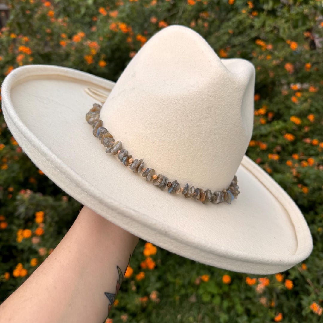 Labradorite Picture Jasper Hat Band: Adjustable Vegan Suede Cord - Etsy