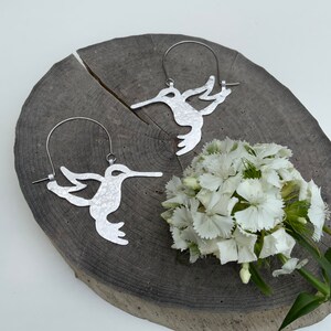 Hummingbird Earrings, Hummingbird Hoop Earrings, Colibri Earrings, Bird ...