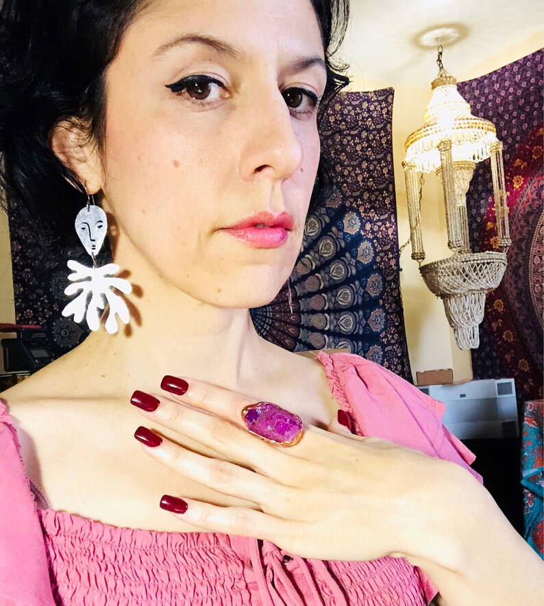 Surreal Face Earrings Face and Laurel Body Earrings | Etsy