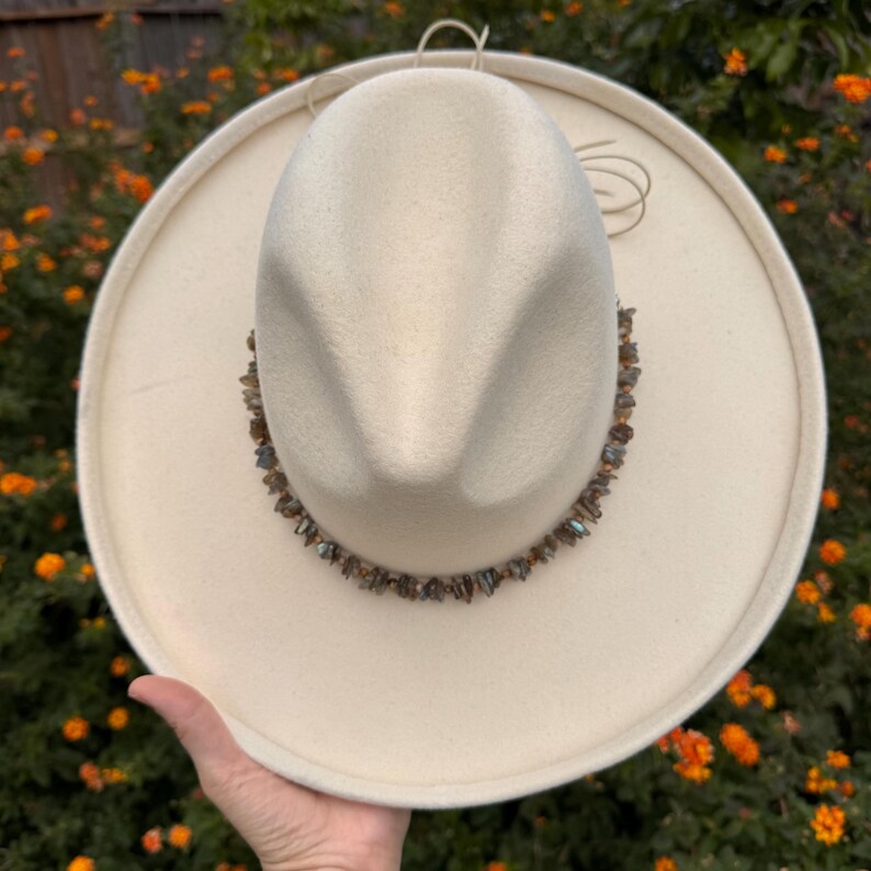 Labradorite Picture Jasper Hat Band: Adjustable Vegan Suede Cord - Etsy