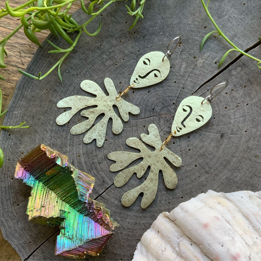 Surreal Face Earrings, Face and Laurel Body Earrings - Etsy