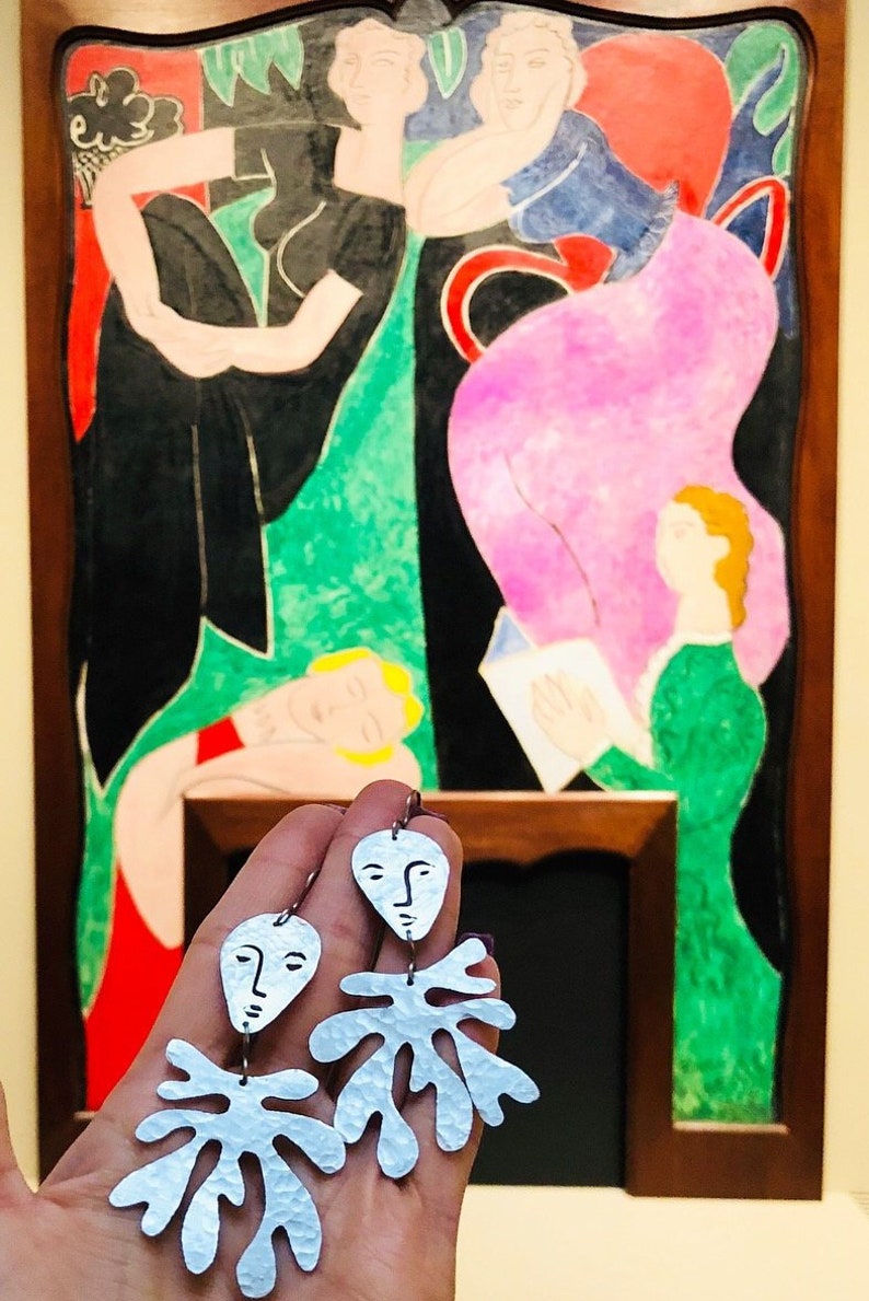 Surreal Face Earrings Face and Laurel Body Earrings - Etsy