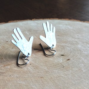 Hand Earrings, Small Metal Hand Earrings, Small Hand Dangle Earring ...