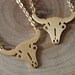 Gold Plated Longhorn Bull Stainless Steel Simple Layering Pendant ...