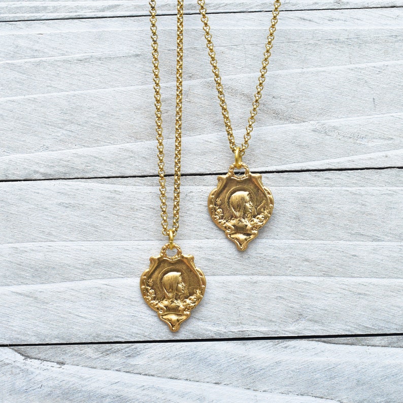 Mary Coin Necklace/ Maria Pendant Necklace/ Religious | Etsy