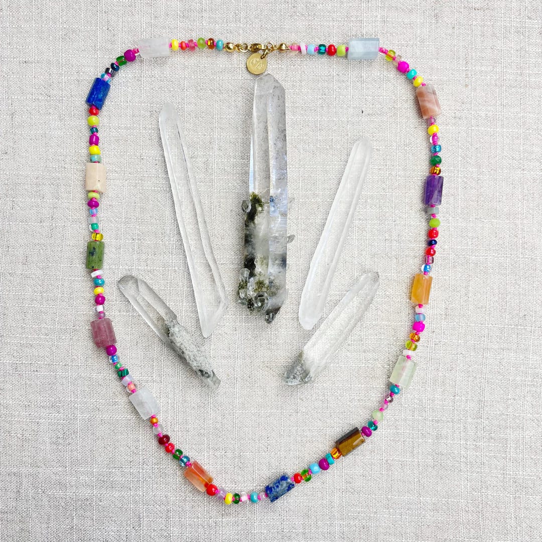 Gemmy Confetti/// Colorful Crystal Gemstone Hand Knotted Beaded ...
