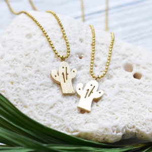 Gold Plated Cactus Simple Layering Pendant Necklace (EPJ-NPAC13) - Etsy