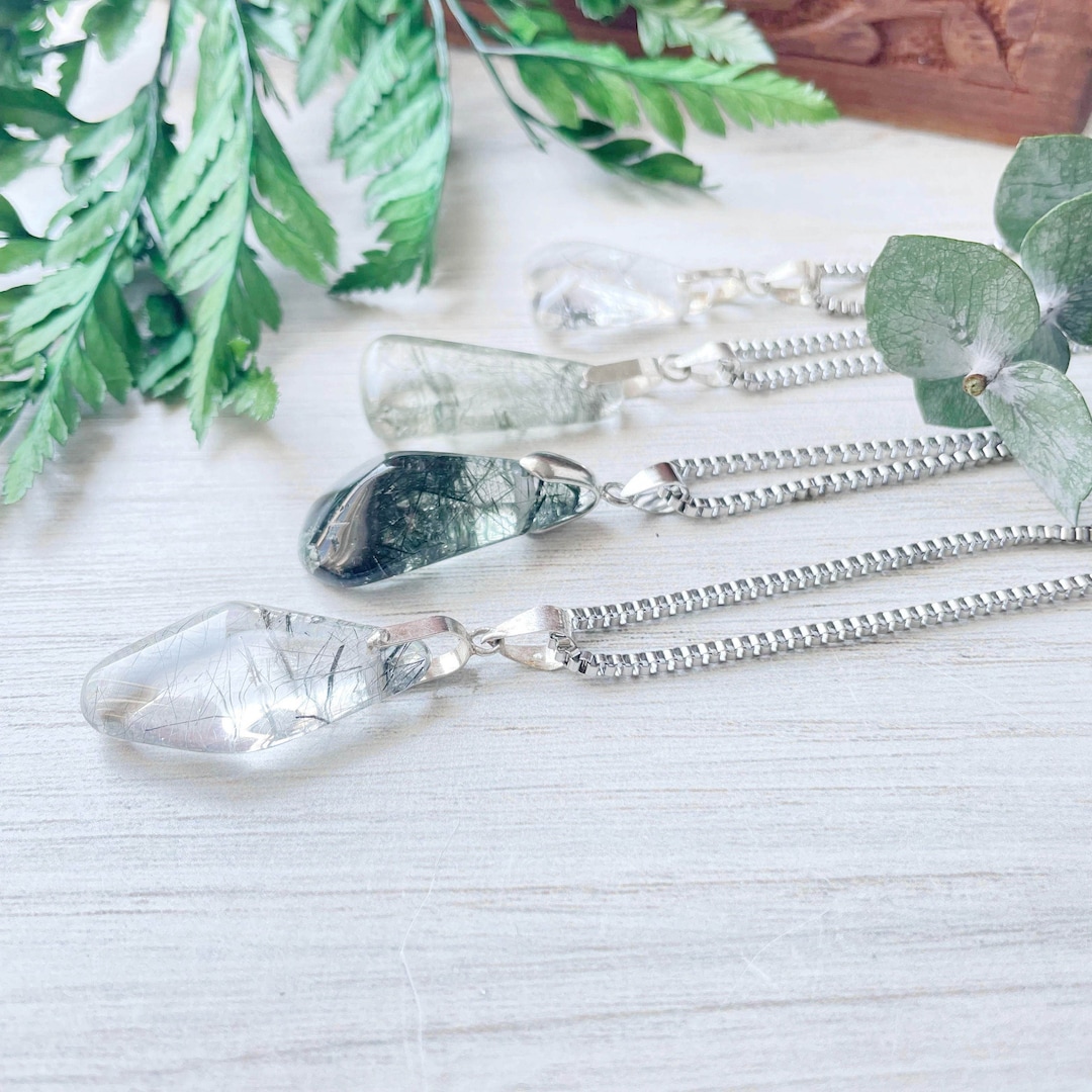 LUXE COLLECTION: Chloryt// Silver Chlorite Quartz Drop Necklace (EPJ ...