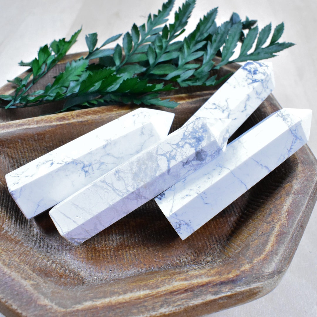 2.5-3inch White Howlite Point, Gemstone Point, Home Decor, Obelisk ...