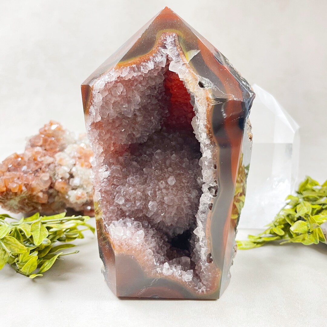Brown Druzy Quartz Agate Tower (EPJ-HOP12-56) - Etsy