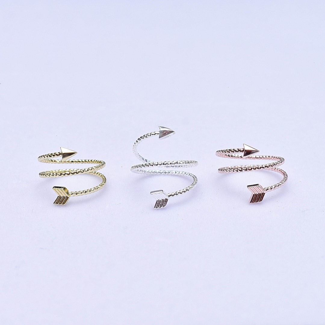 Delicate Double Arrow Ring, Adjustable Midi Ring, Bohemian Jewelry - Etsy