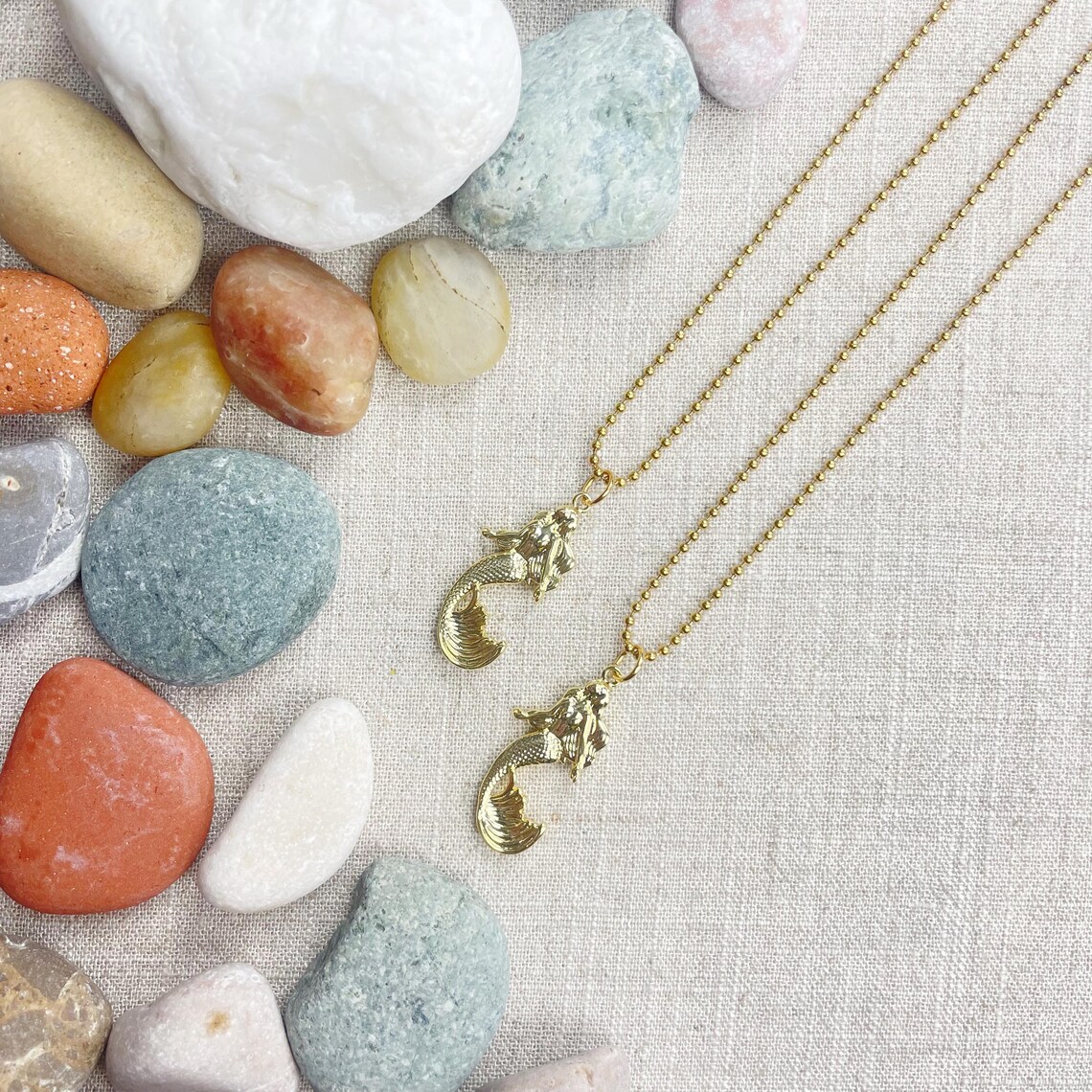 Celestial Siren/// Gold Mermaid Charm Necklace (EPJ-N1AA53) - Etsy