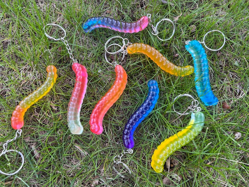 Gummy Worm Keychains - Etsy