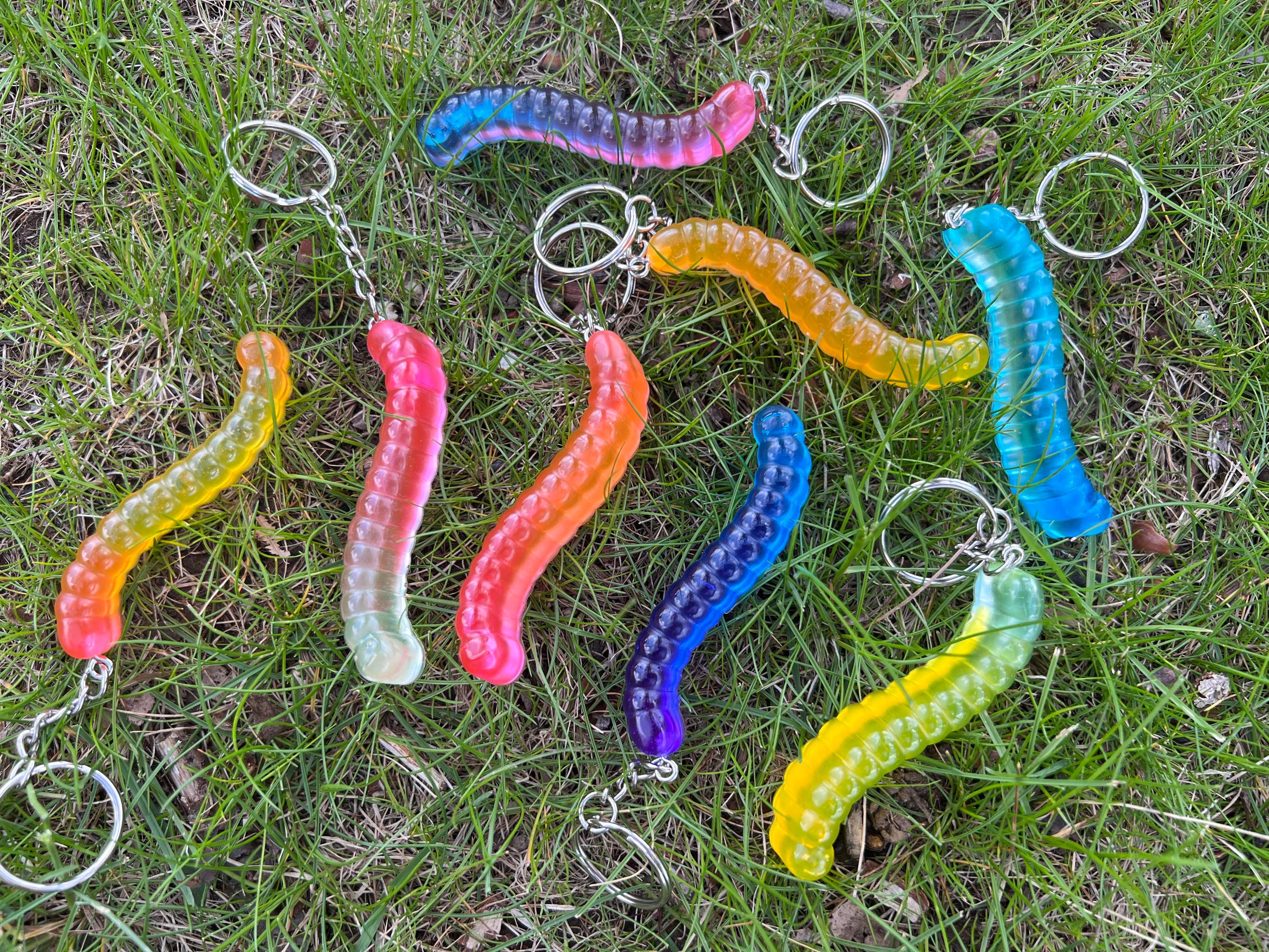 Gummy Worm Keychains - Etsy