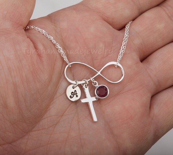 Large Infinity Cross Braceletinitial Braceletcustom | Etsy