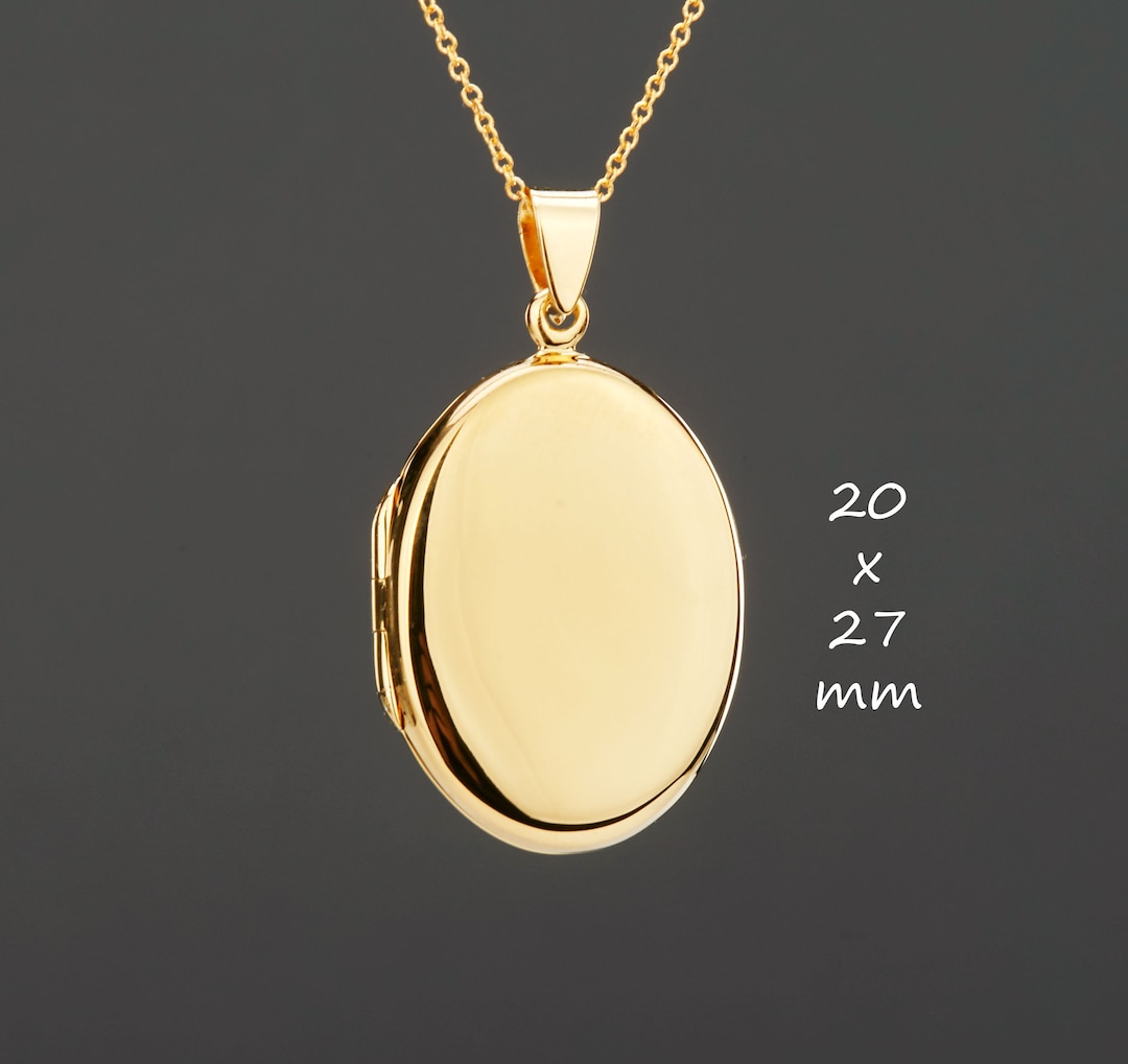 Large Gold Plated Over Sterling Silver Oval Locket With Photo,custom ...