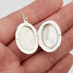 Four Photos Double Stack Sterling Silver Locket,custom Engrave Oval ...