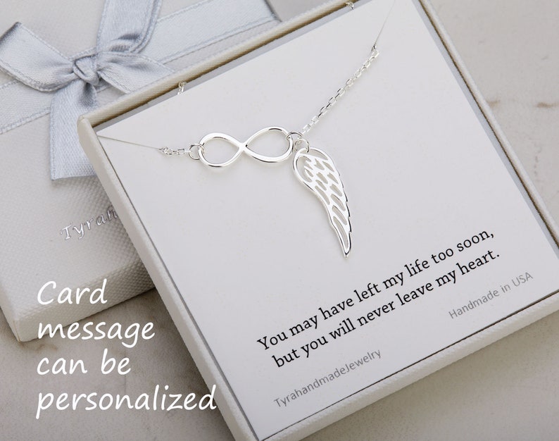 Infinity Angel Wing Lariat Y Necklacesterling Silver Wing - Etsy