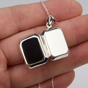 Sterling Silver Rectangle Photo Locket,custom Engrave Box Locket ...