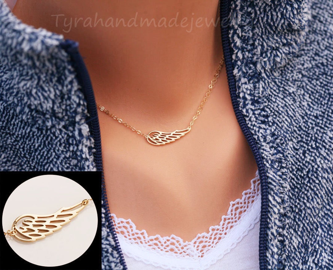 Angel Wing Necklace,gold Wing Delicate Necklace,memory Wing Necklace ...