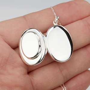 Four Photos Double Stack Sterling Silver Locket,custom Engrave Oval ...
