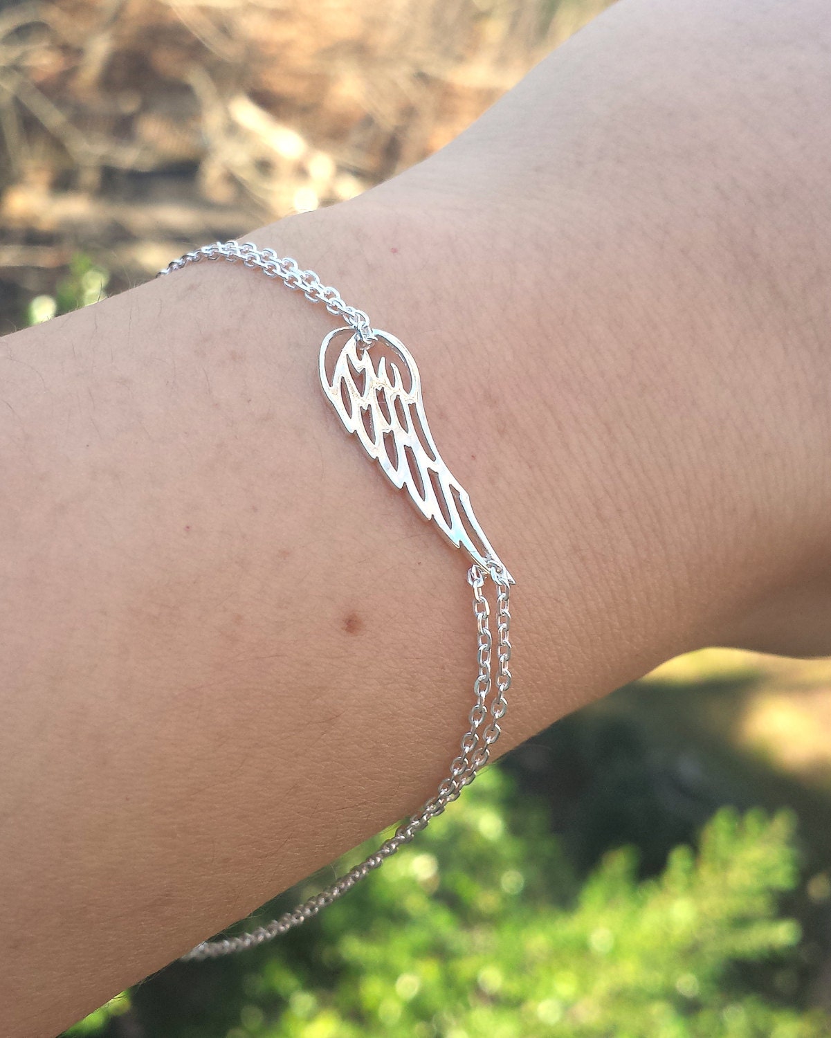 Silver Gold Angel Wing Braceletmemory Wing Braceletmemorial - Etsy