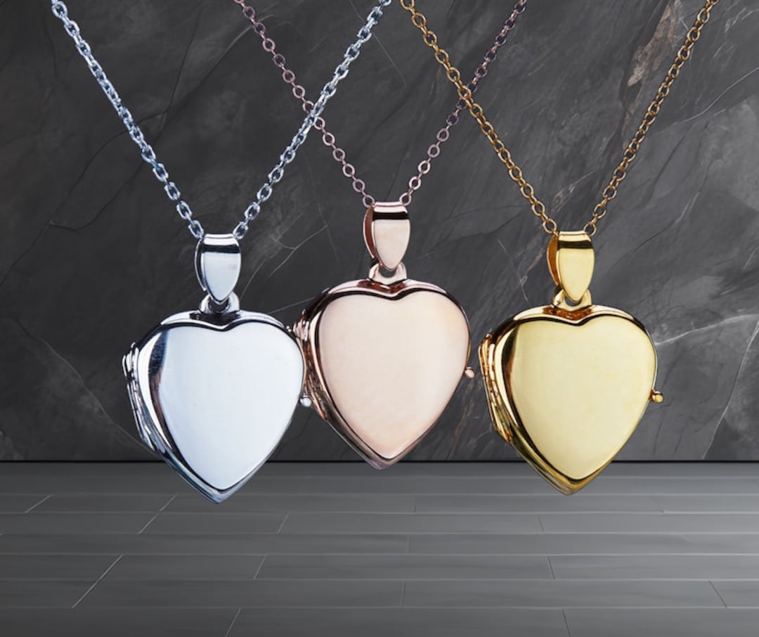Custom Engraved Locket,rose Gold Heart Locket,memorial Locket ...