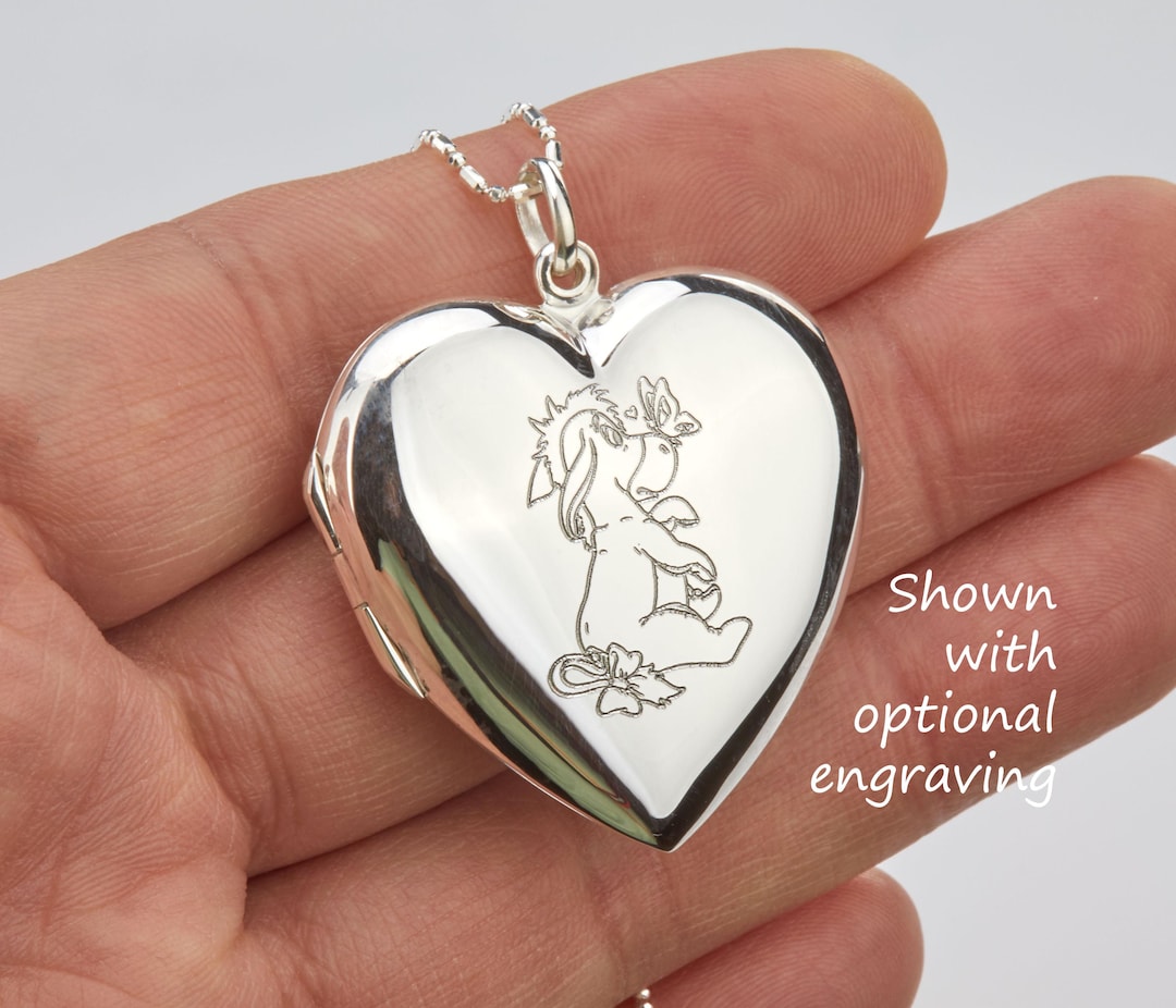 Very Large Sterling Silver Puff Heart Locket With Photo,custom Engrave ...