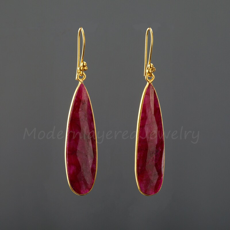 Red Ruby Earrings - Etsy