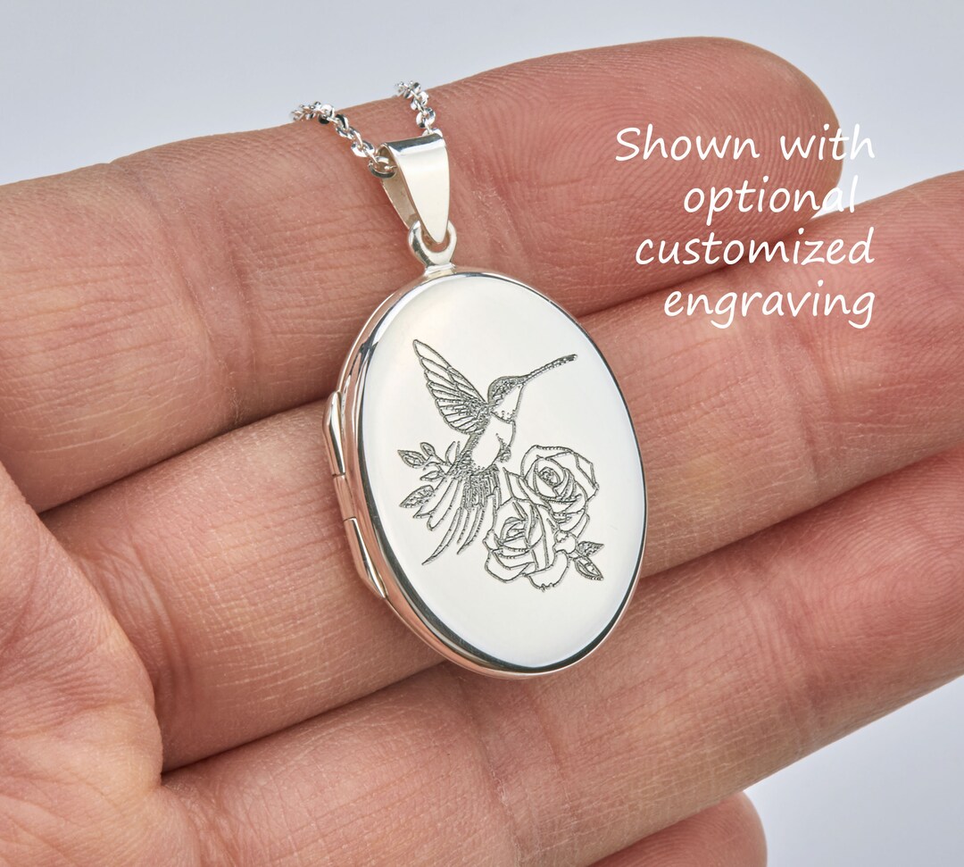 Personalized Sterling Silver Oval Locket With Photo,quarter Size,custom ...